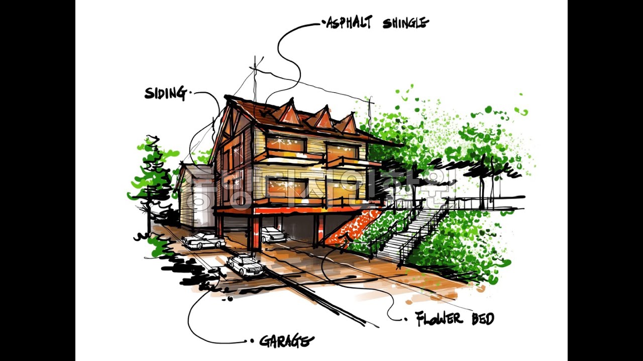 [동방디자인학원] 주택1 - 건축 디지털 드로잉 archi drawing - YouTube