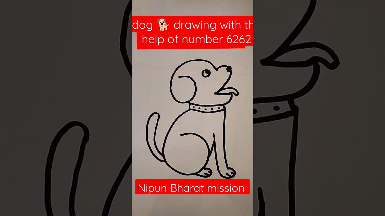 Easy dog 🐕drawing.dog drawing with number 6261. #virlashorts #activity ...