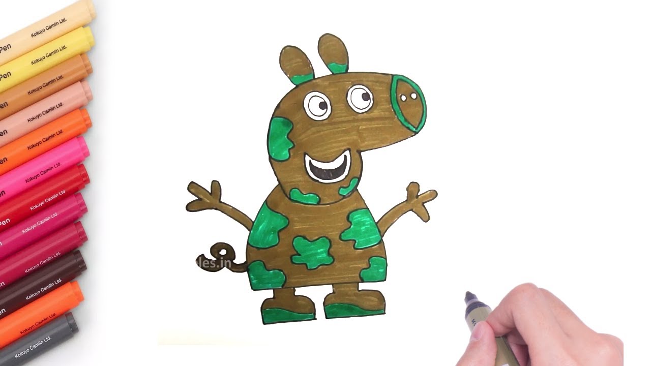 How to draw Peppa Army Step by Step drawing I Peppa Easy Drawing By ...