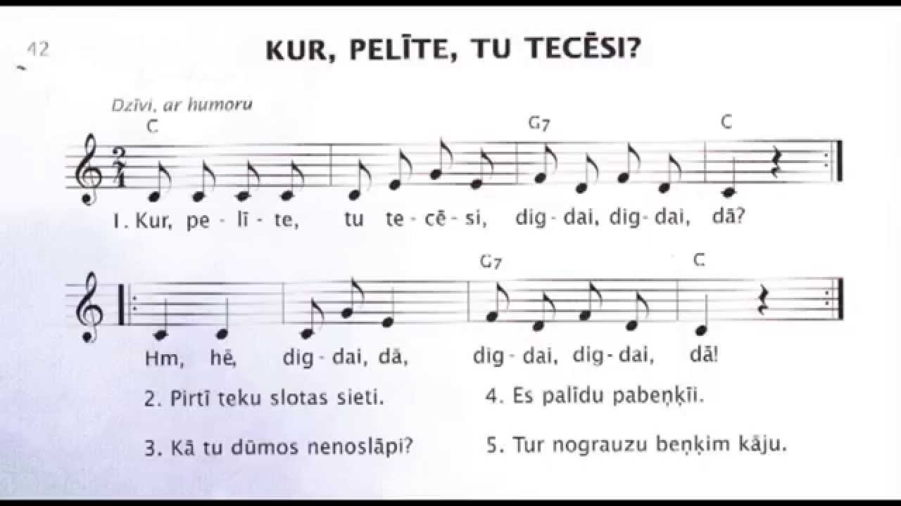 Kur Pelīte Tu tecēsi - latviešu tautasdziesma R.Briģa apdarē - YouTube