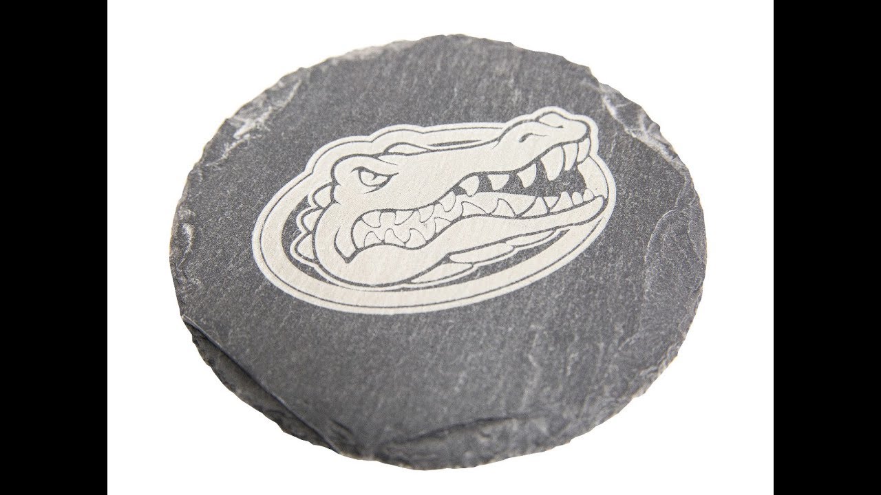 Etched in Stone - Laser Engraved Slate Coaster - Boss Laser - YouTube