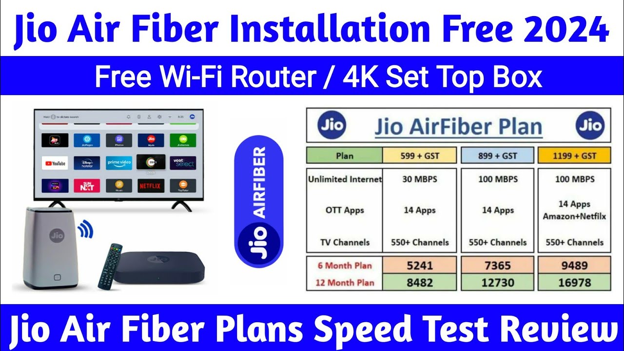 Jio Airfiber 5G Installation Free | Jio Air Fiber Plans Speed Test ...