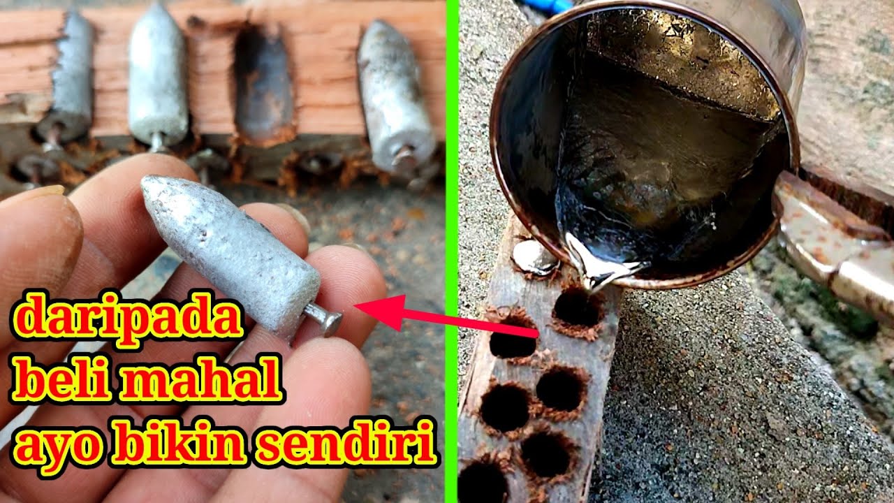 cara bikin batu pemberat pancing, dengan bahan sederhana - YouTube