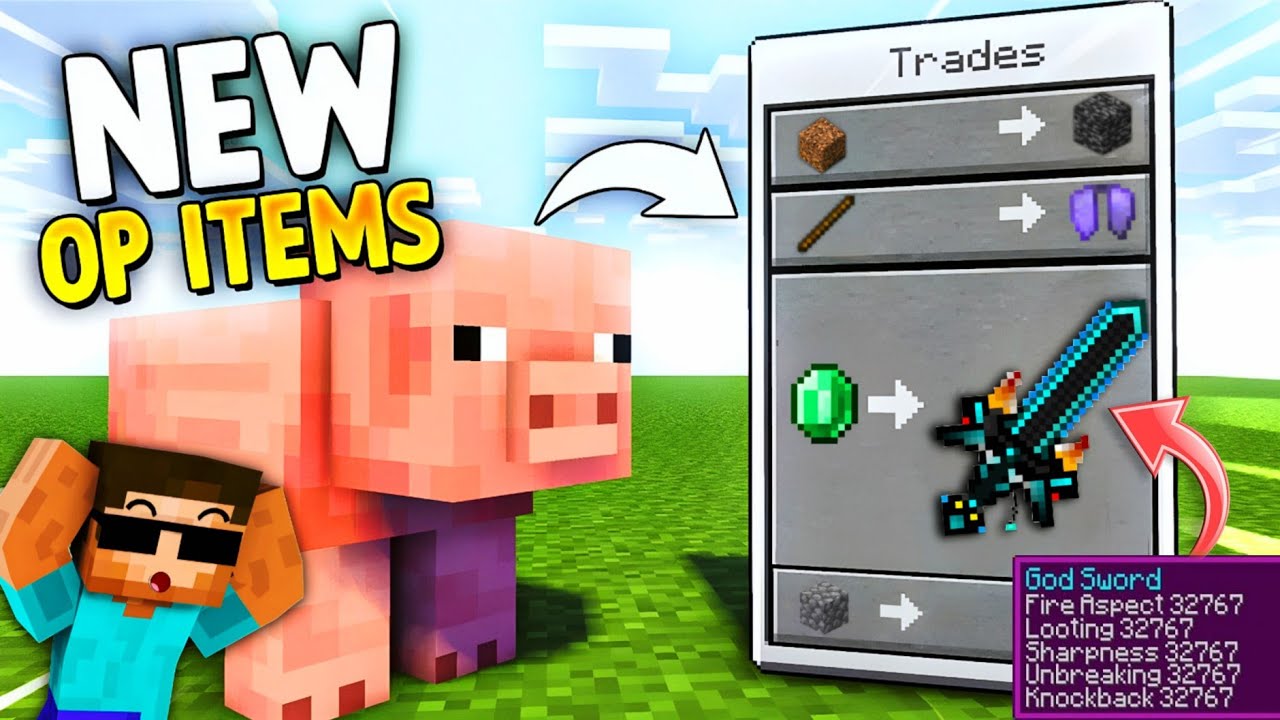 Minecraft, But Every Mobs Trade Super Op Items....... #minecraft - YouTube