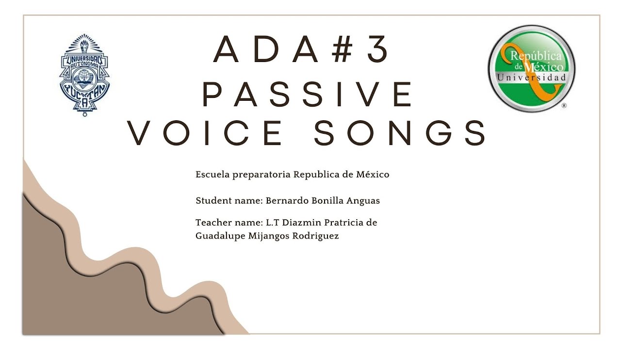 ADA #3 passive voice songs - YouTube