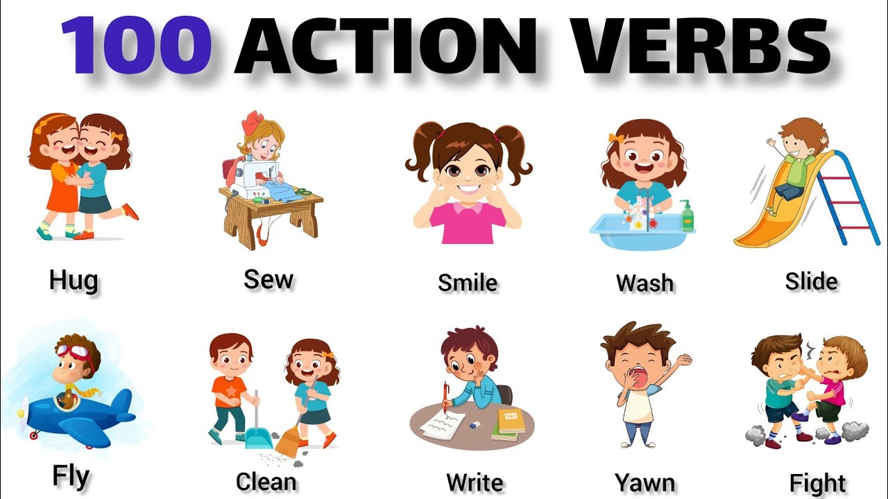 english vocabulary | 100 action verbs in english | daily use english ...