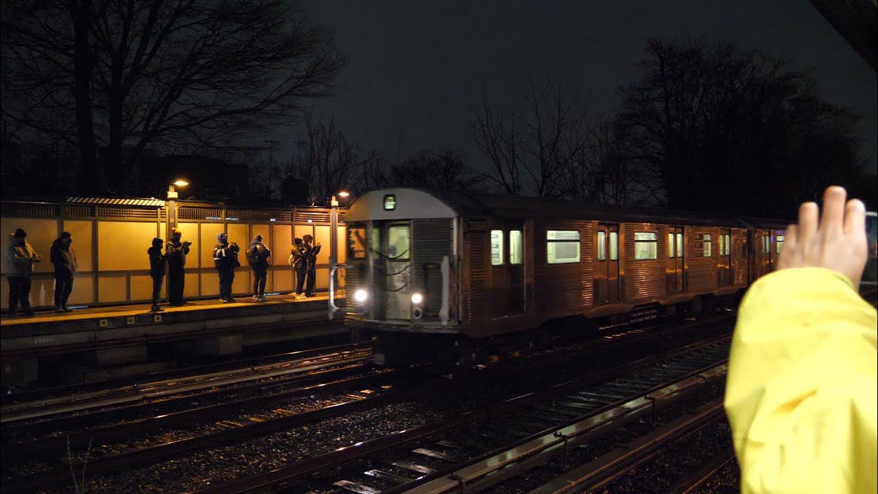 R46 Q Train Photobombs @ R32 Retirement Run Mini "Parade of Trains" - YouTube