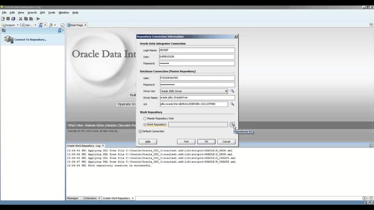 6.Oracle ODI (ETL tool)-Creating the Work Repository - YouTube