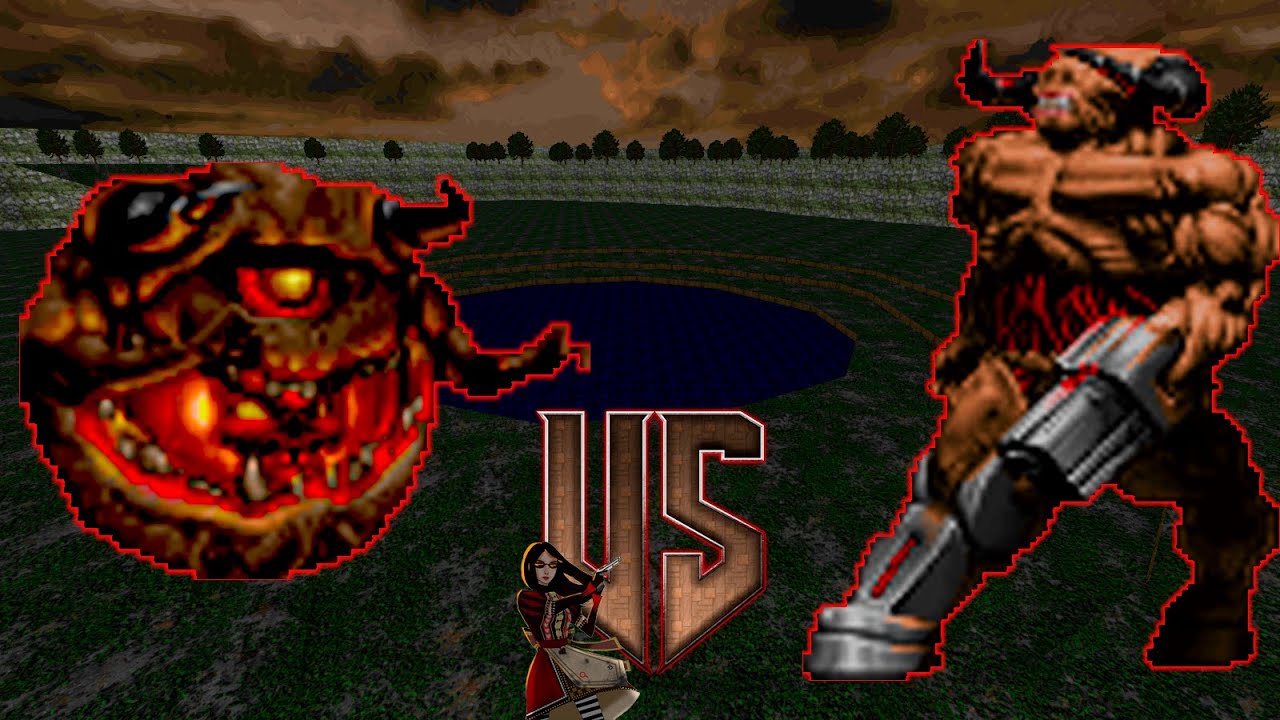 Pain Elemental vs Cyberdemon - BRUTAL DOOM Monster Infighting - YouTube