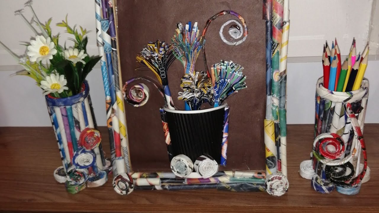 how do you use paper of magazines to make beautiful handmade?? - YouTube