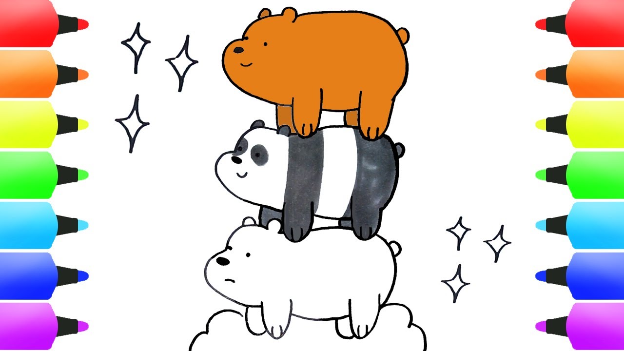 How To Draw WE BARE BEARS | Cool Drawings for Kids (Easy) - YouTube