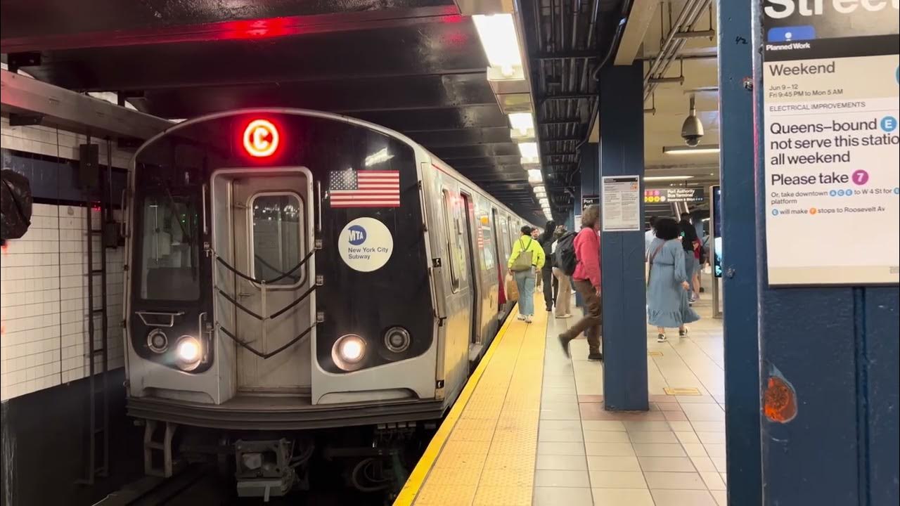 MTA New York City Subway 168th Street Bound Bombardier R179 (C) Local Train @ 42nd Street-PABT ...