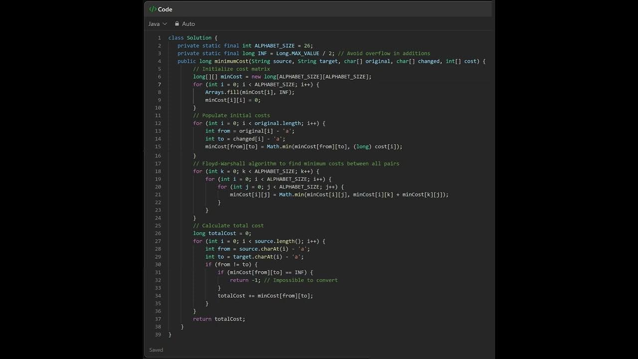 2976 Minimum Cost to Convert String One - YouTube