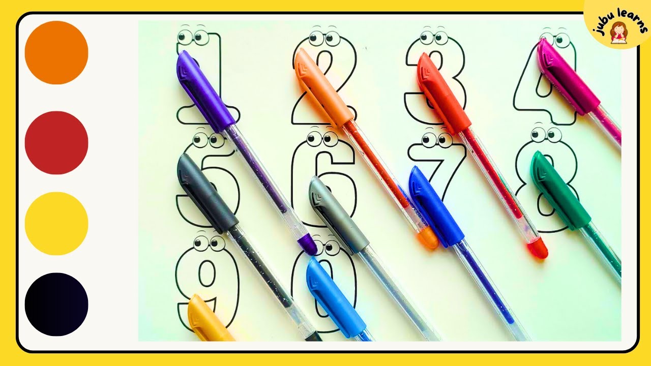 Glitter coloring numbers fun for kids.|1234 | coloring fun 1- 10 - YouTube