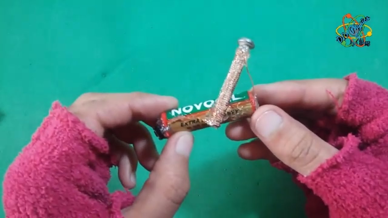 Making a small ELECTROMAGNET using a cell at home - YouTube