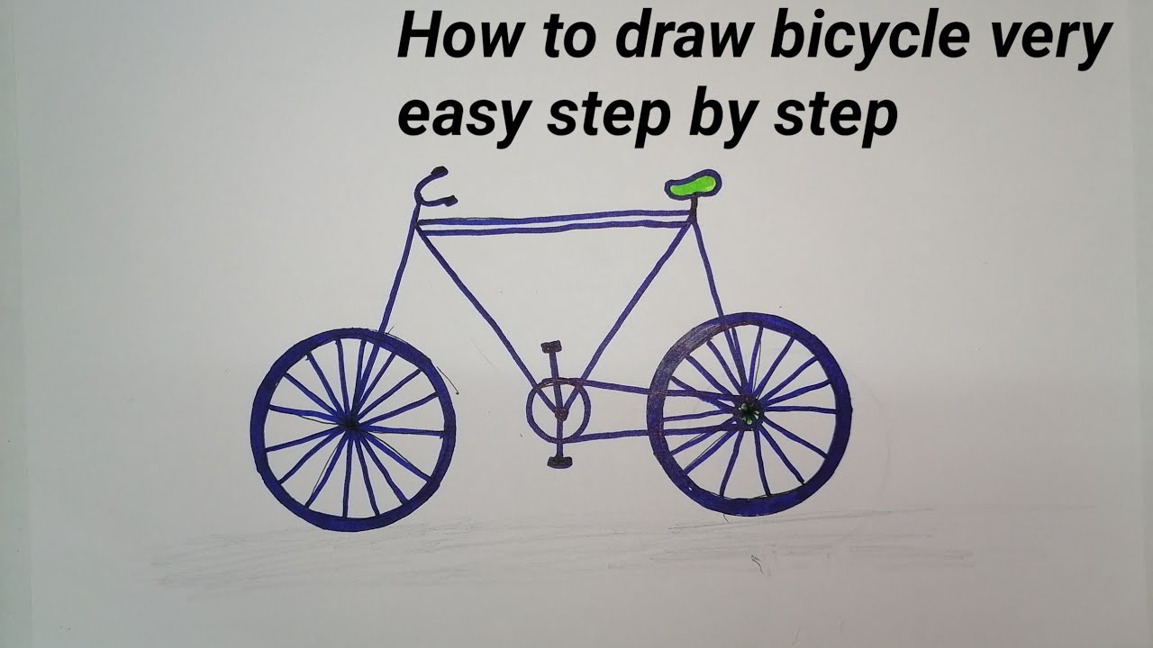 How To Draw A Bicycle // Very Easy Bicycle Step By step. - YouTube