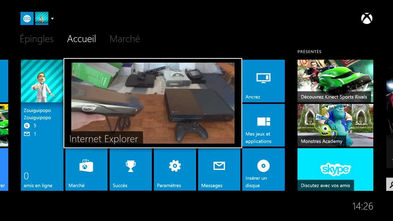 Menu / Dashboard Xbox One Review FR - YouTube