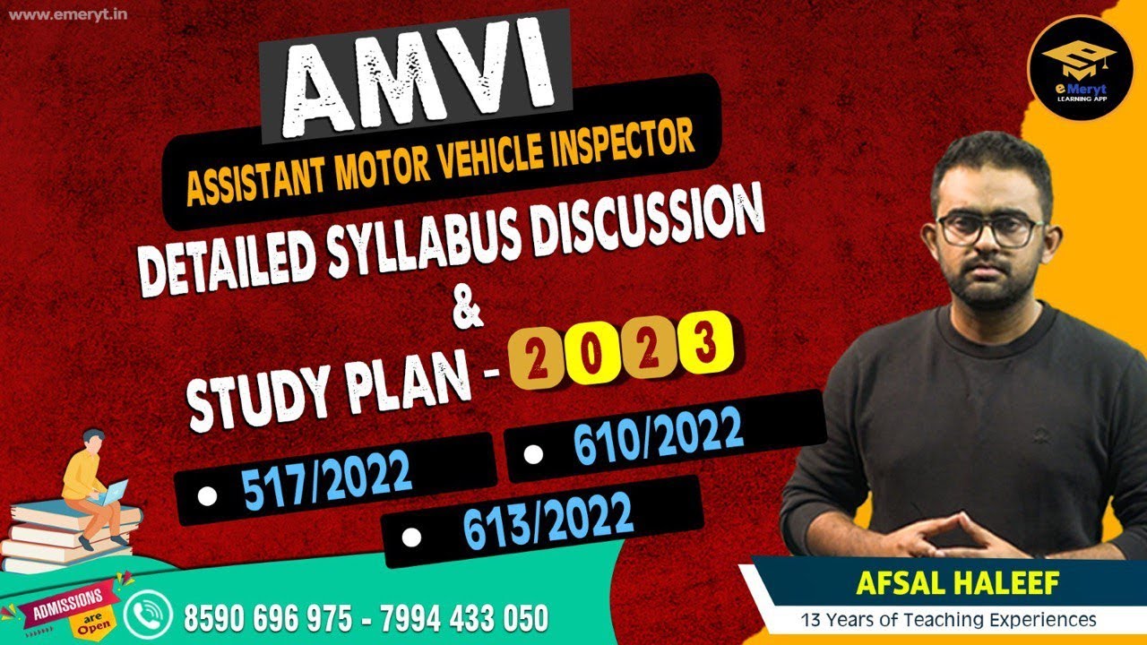 Assistant Motor Vehicle Inspector (AMVI) 2023 | Detailed Syllabus ...