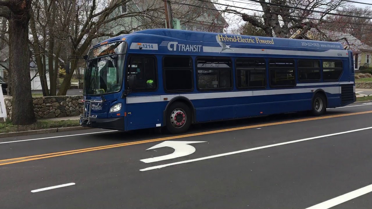 CT transit 1214 heading downtown (route 334) - YouTube