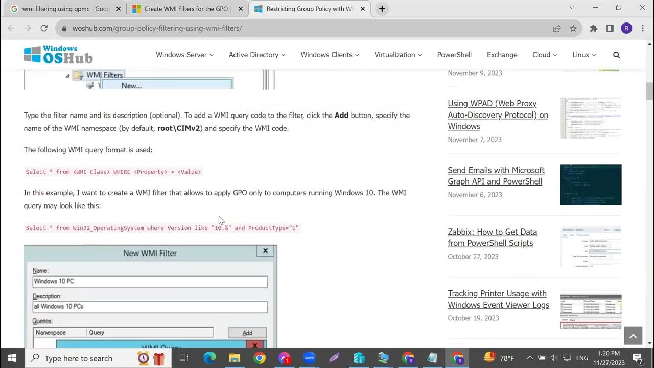 How to create GPO by WMI filtering - YouTube