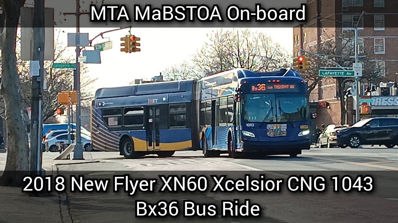 MTA: 2018 New Flyer XN60 Xcelsior CNG Articulated 1043 Bx36 Bus Ride ...