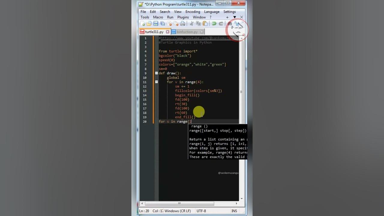 Python turtle graphics draw function using indian flag colors #python #python_coding_status # ...