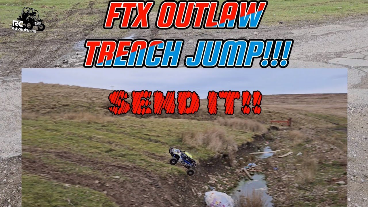 JUMPING THE TRENCH WITH THE FTX OUTLAW BRUSHLESS 3S - YouTube