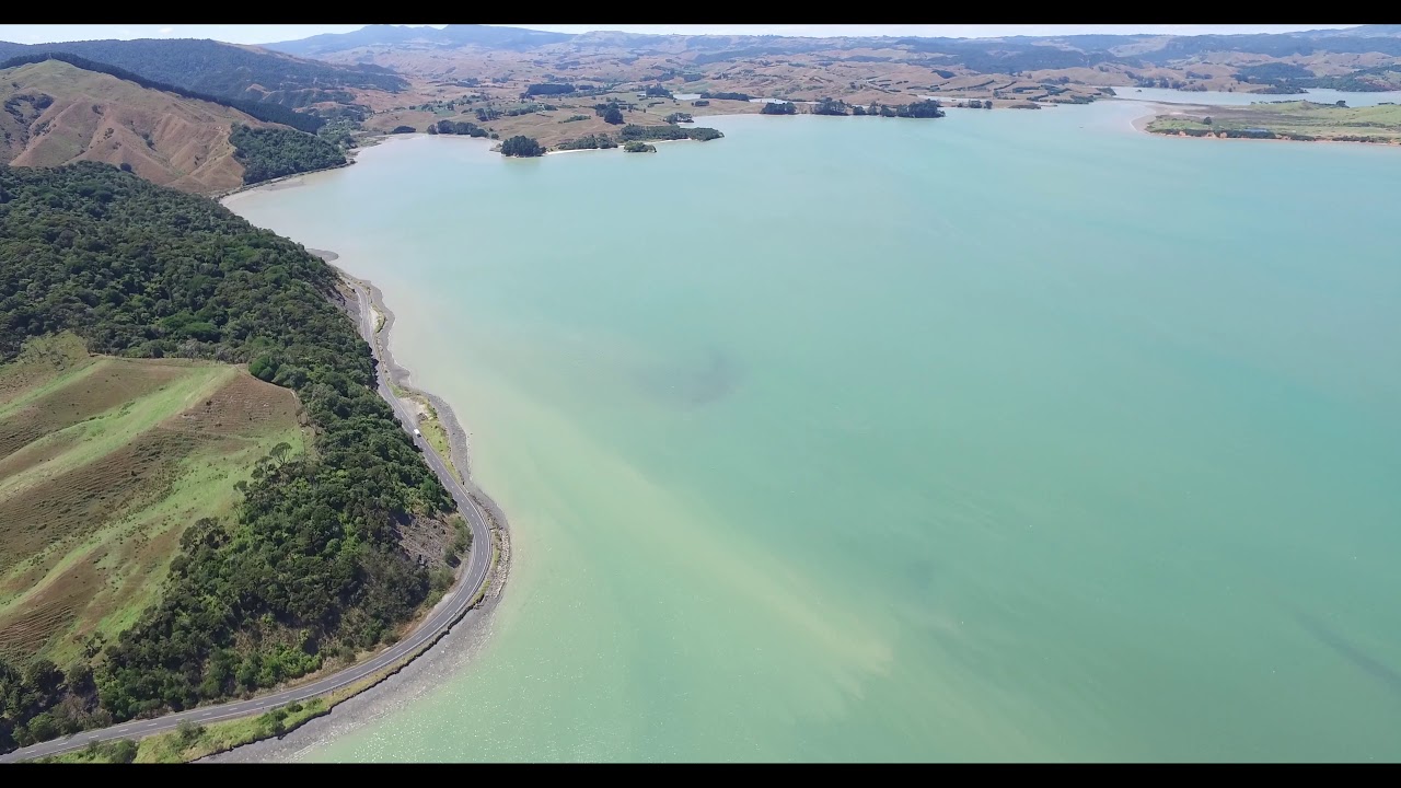 flight over Oparau - kawhia harbour - YouTube