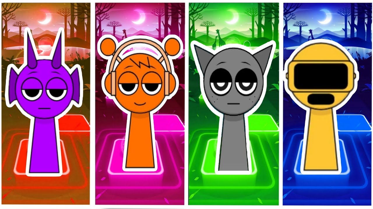 SPRUNKI VS POMNI VS SPRUNKI VS SPRUNKI CARTOON MIX TILES HOP EDM Rush ...