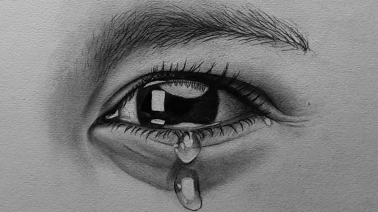 How to Draw a Realistic Crying Eye | Realistic Crying Eye Sketch ...