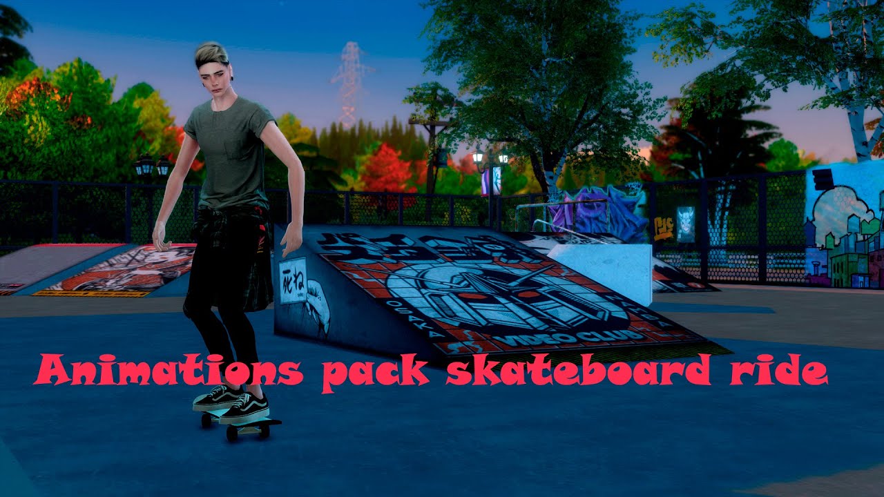 Sims 4 Animations pack skateboard ride (DOWNLOAD) - YouTube
