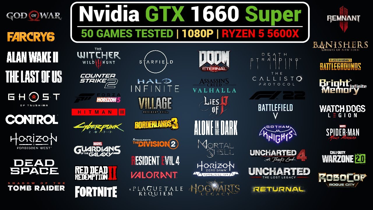 Nvidia GTX 1660 Super Benchmark in 50 Games | Ryzen 5 5600X | 1080P ...