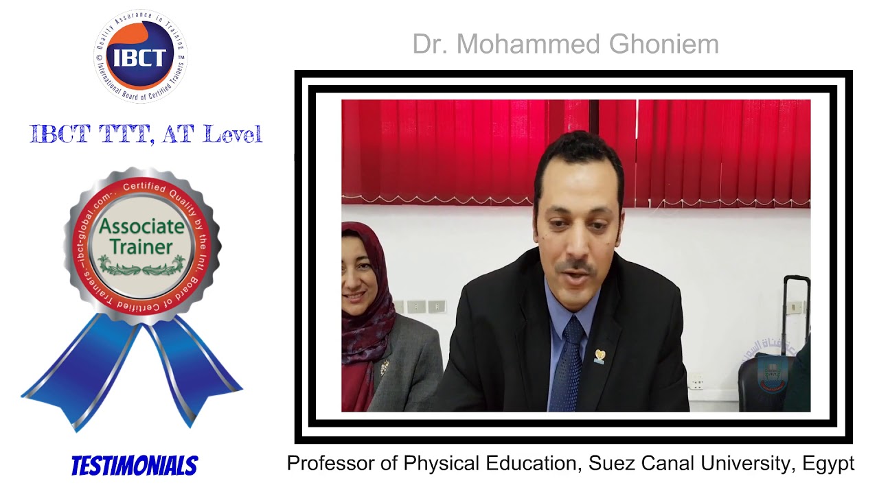 IBCT TOT Program - AT Level: Selected Testimonials | Dr. Mohammed ...