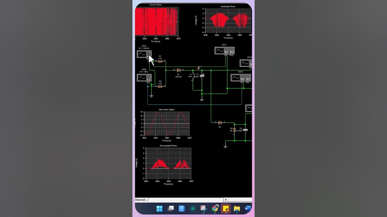 Amplitude Modulation using Circuit Wizard - YouTube
