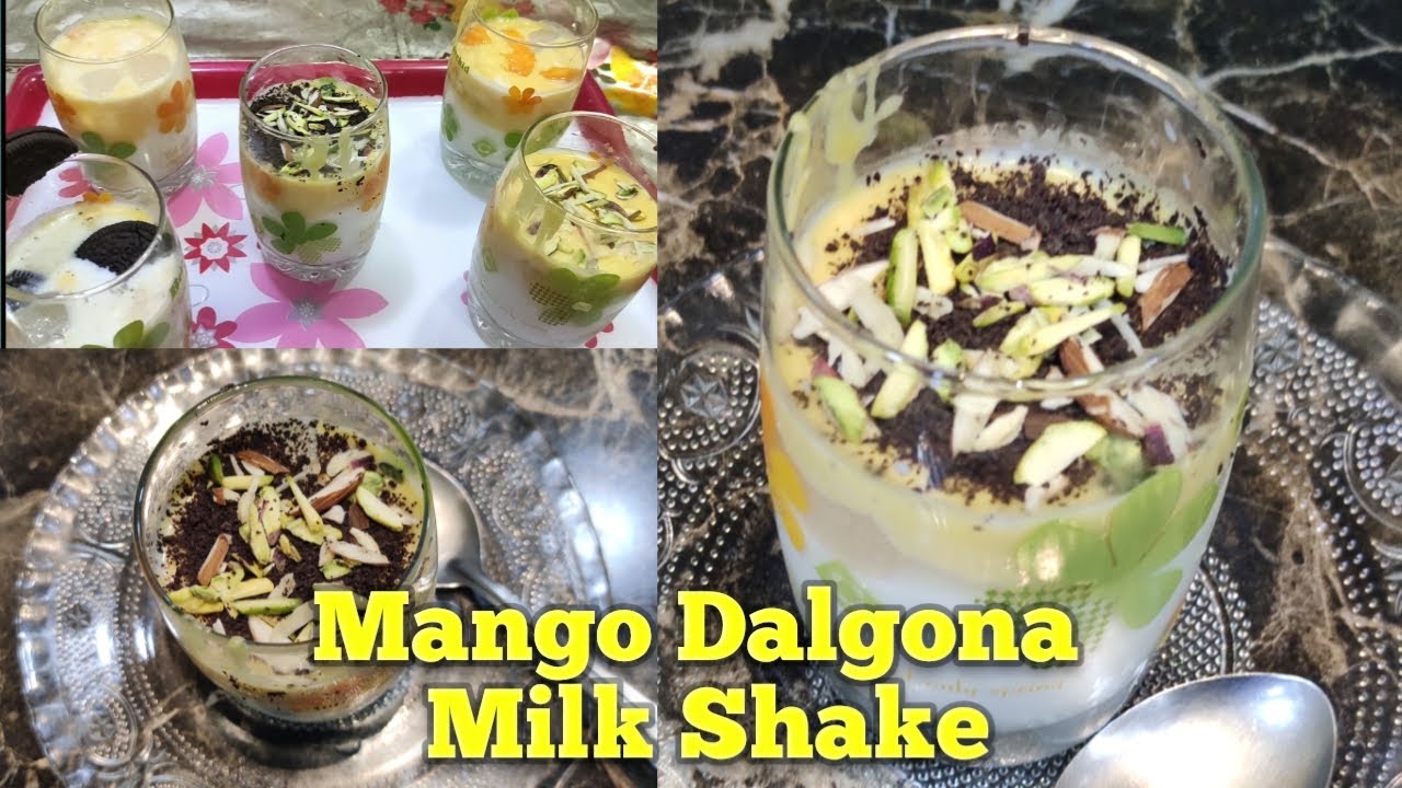 Mango dalgona milkshake | Dalgona mango milkshake | Mango dalgona ...