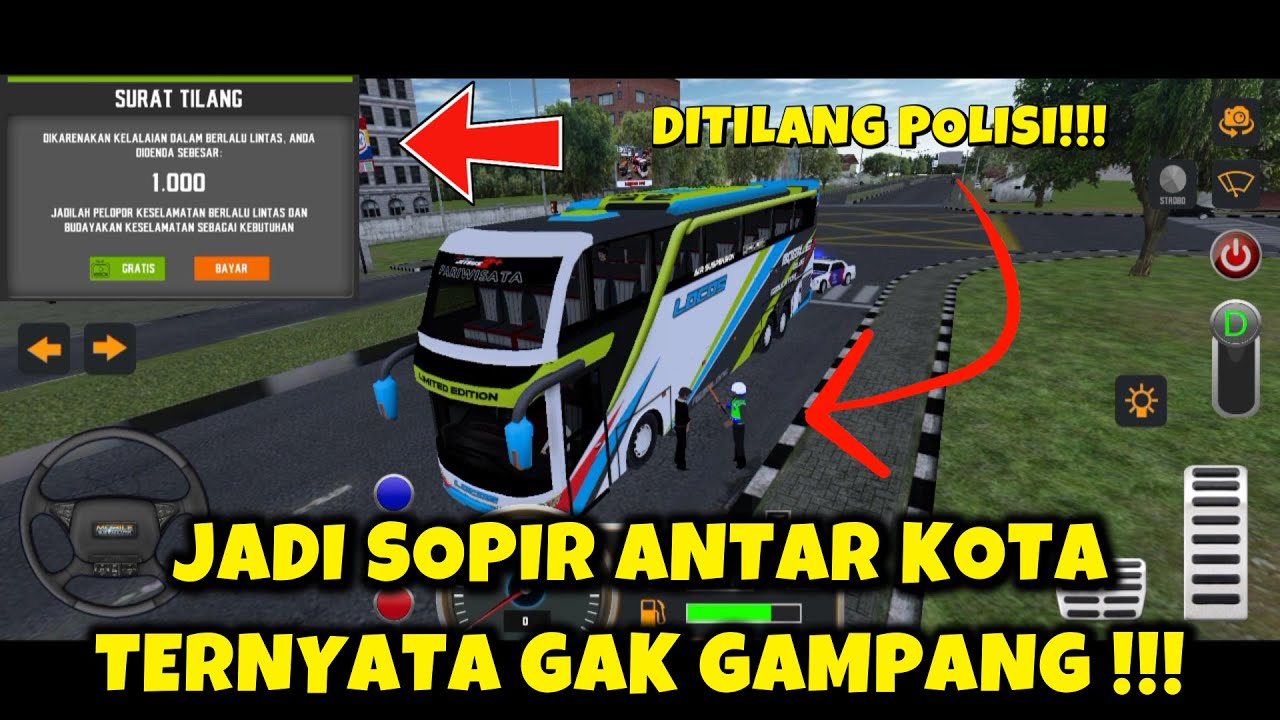 JADI SOPIR BUS JAKARTA - BANDUNG MALAH KE TILANG POLISI ! BUS MOBILE ...