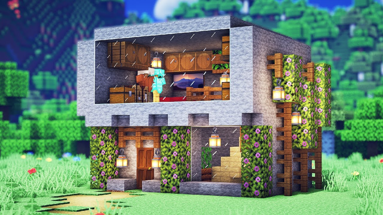 Minecraft Stone House Small Stone House In The Woods