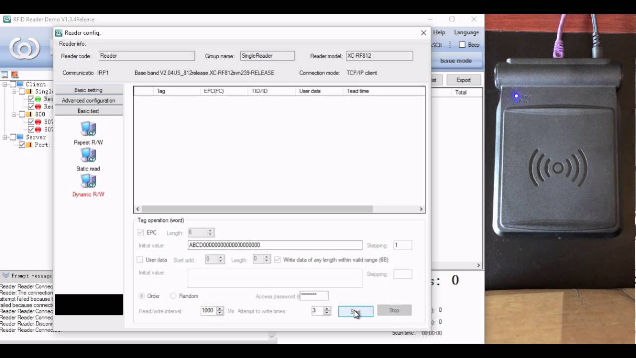 Automatic encoding with the Invengo XC-RF812 - YouTube