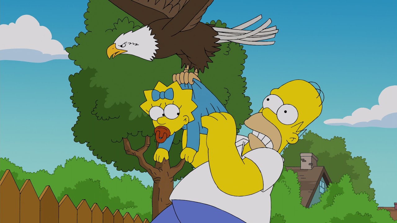 The Simpsons - Homer Punches A Bald Eagle - This Means War - YouTube