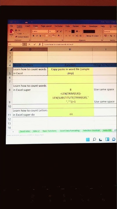 how to count words in Excel - YouTube