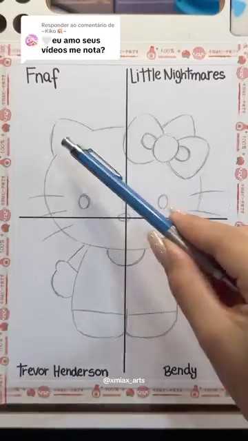 Hello Kitty x FNAF 💖💖💖 #art #drawing #fnaf #fivenightsatfreddys # ...