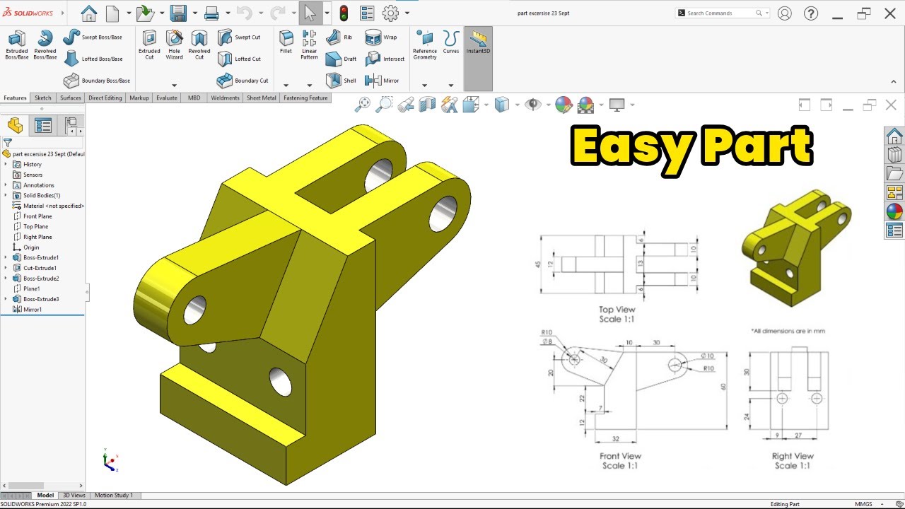 From Sketch to 3D: SolidWorks Modeling Step by Step - YouTube