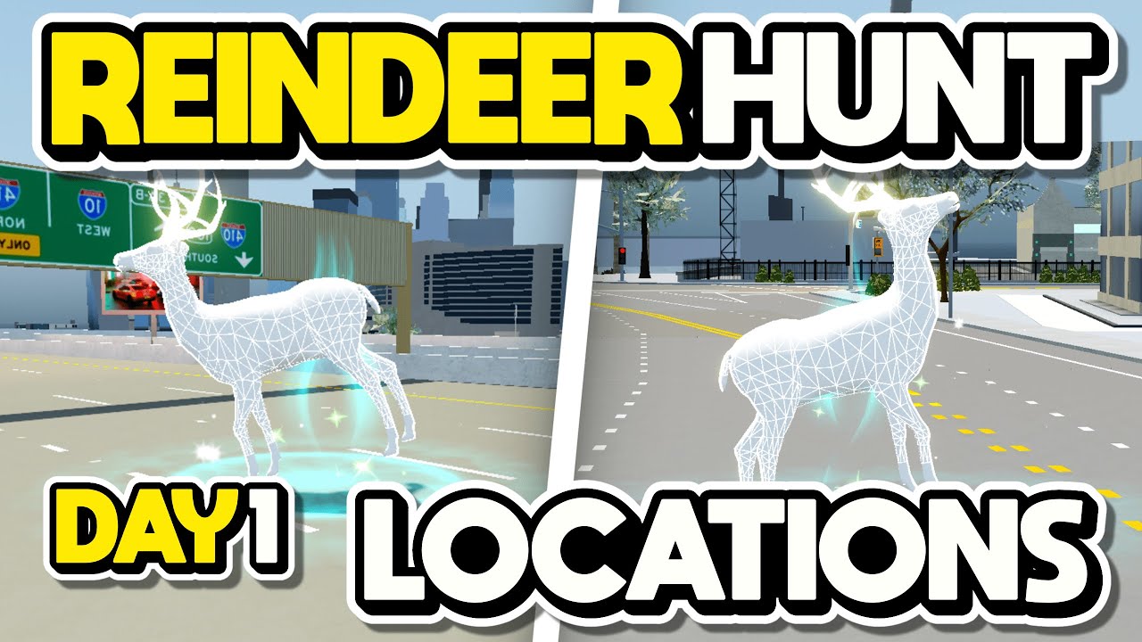 EVERY REINDEER HUNT LOCATION In Driving Empire! | DAY 1!! - Roblox ...