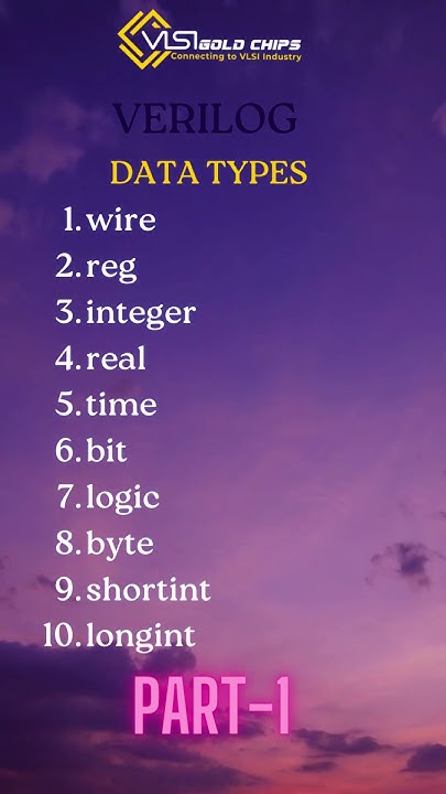 Verilog Data Types Part-1(@vlsigoldchips ) - YouTube