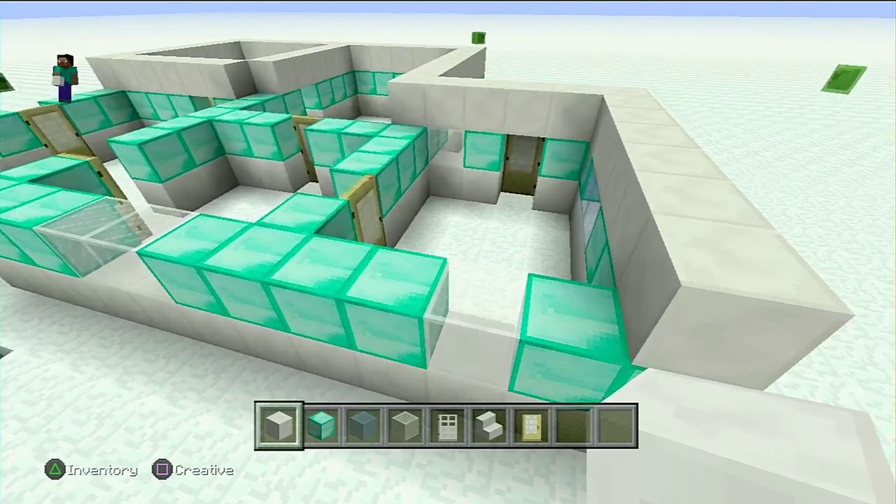 Minecraft snow flat world creative mode snow palace build - YouTube