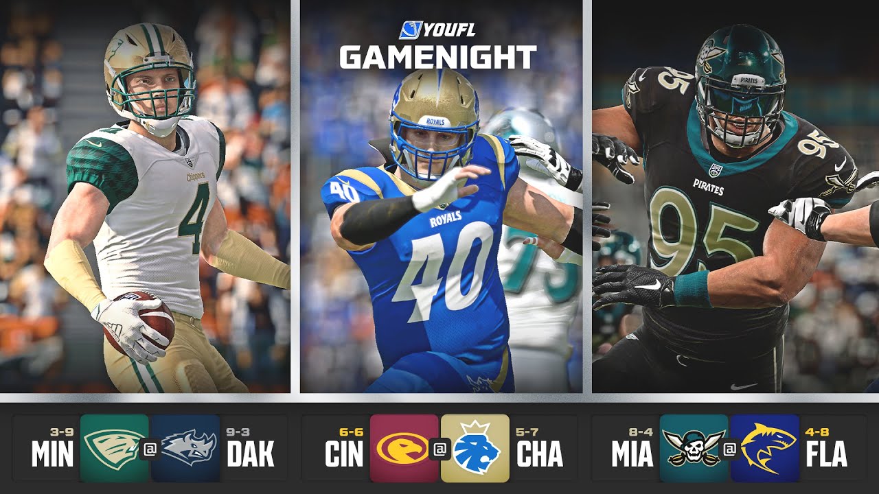 YOUFL 2025, Week 14 Gamenight - MIN @ DAK / CIN @ CHA / MIA @ FLA - YouTube