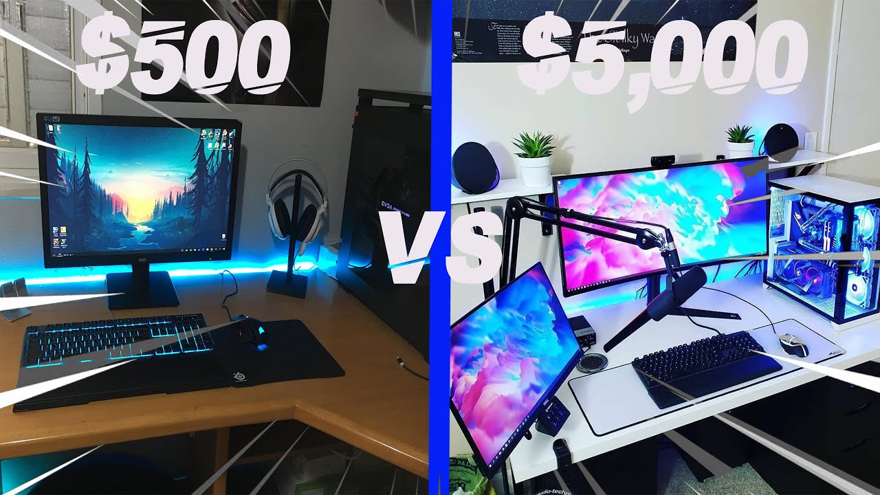$500 VS $5000 Gaming Setup (PAY TO WIN) (2021) - YouTube