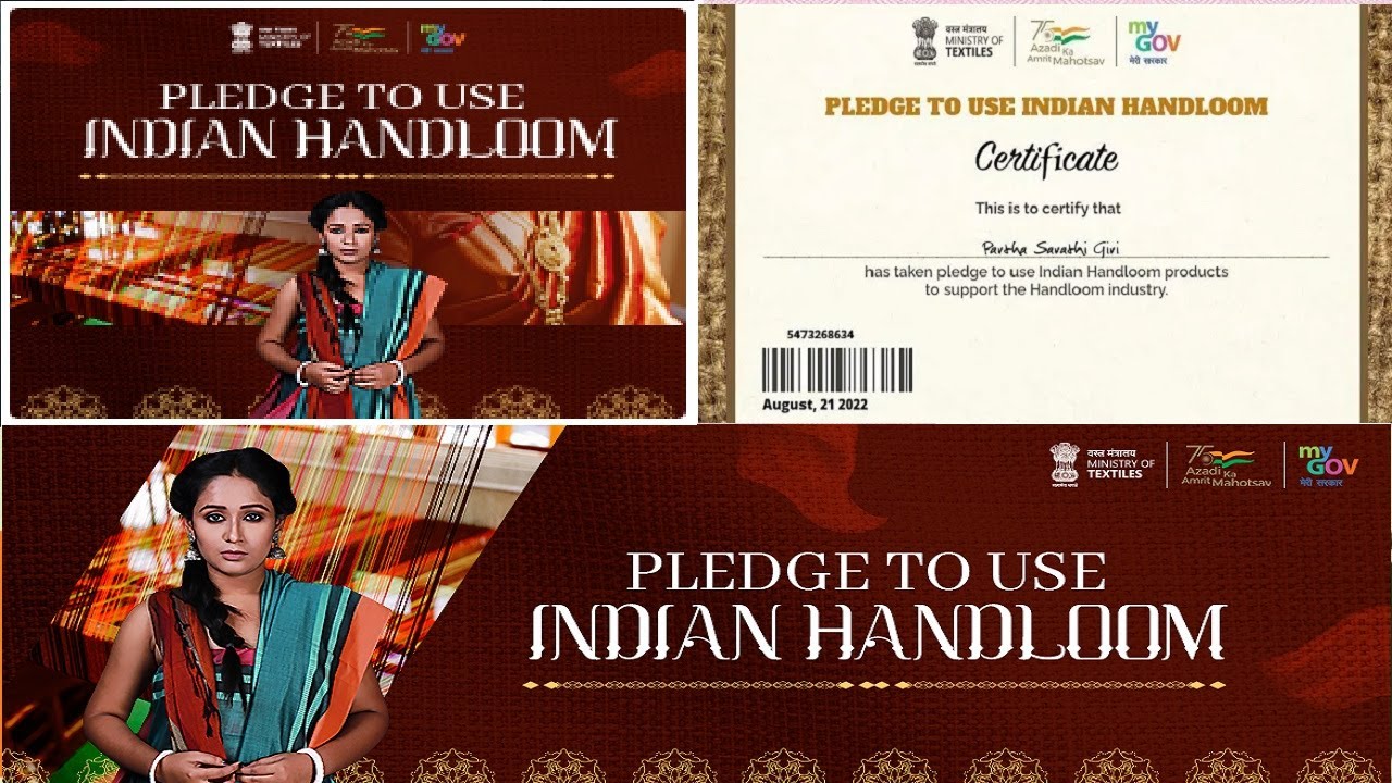 Pledge to Use Indian Handloom Certificate | Pledge Certificate Download ...