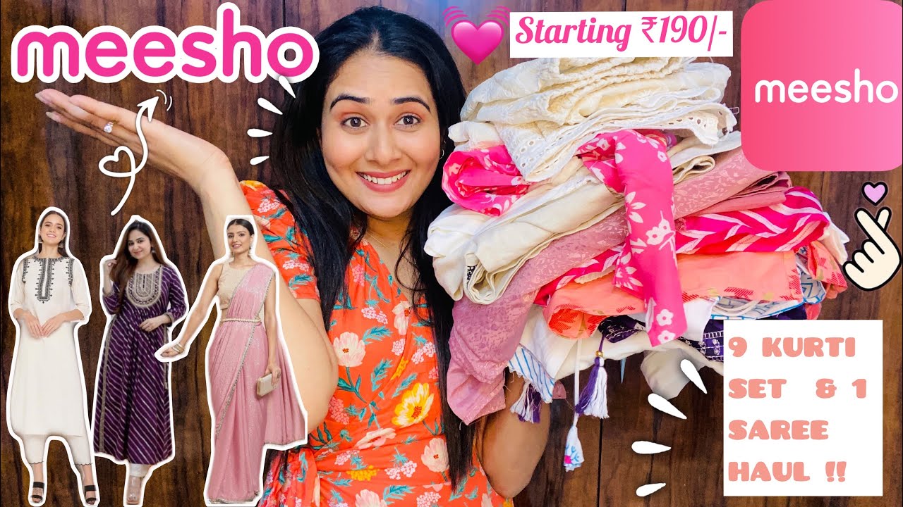 My first MEESHO Haul! Huge MEESHO Haul | Starting ₹190 | *Kurta sets ...