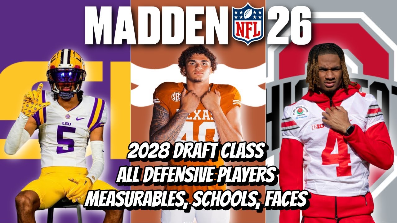 Madden NFL 26 - Upcoming 2028 Draft Class - ALL DEFENSIVE Players - YouTube